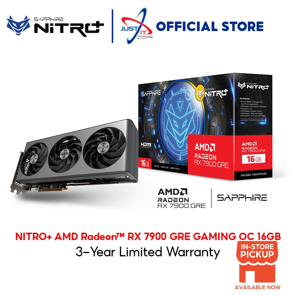 SAPPHIRE AMD NITRO + RX 7900 GRE GAMING OC 16GB GDDR6 GRAPHICS CARD ...