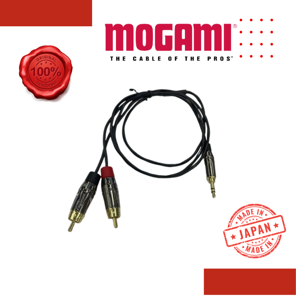 MOGAMI 2944 flexible 26awg ofc 3.5mm with amphenol mini st to 2 rca plug | Shopee Malaysia