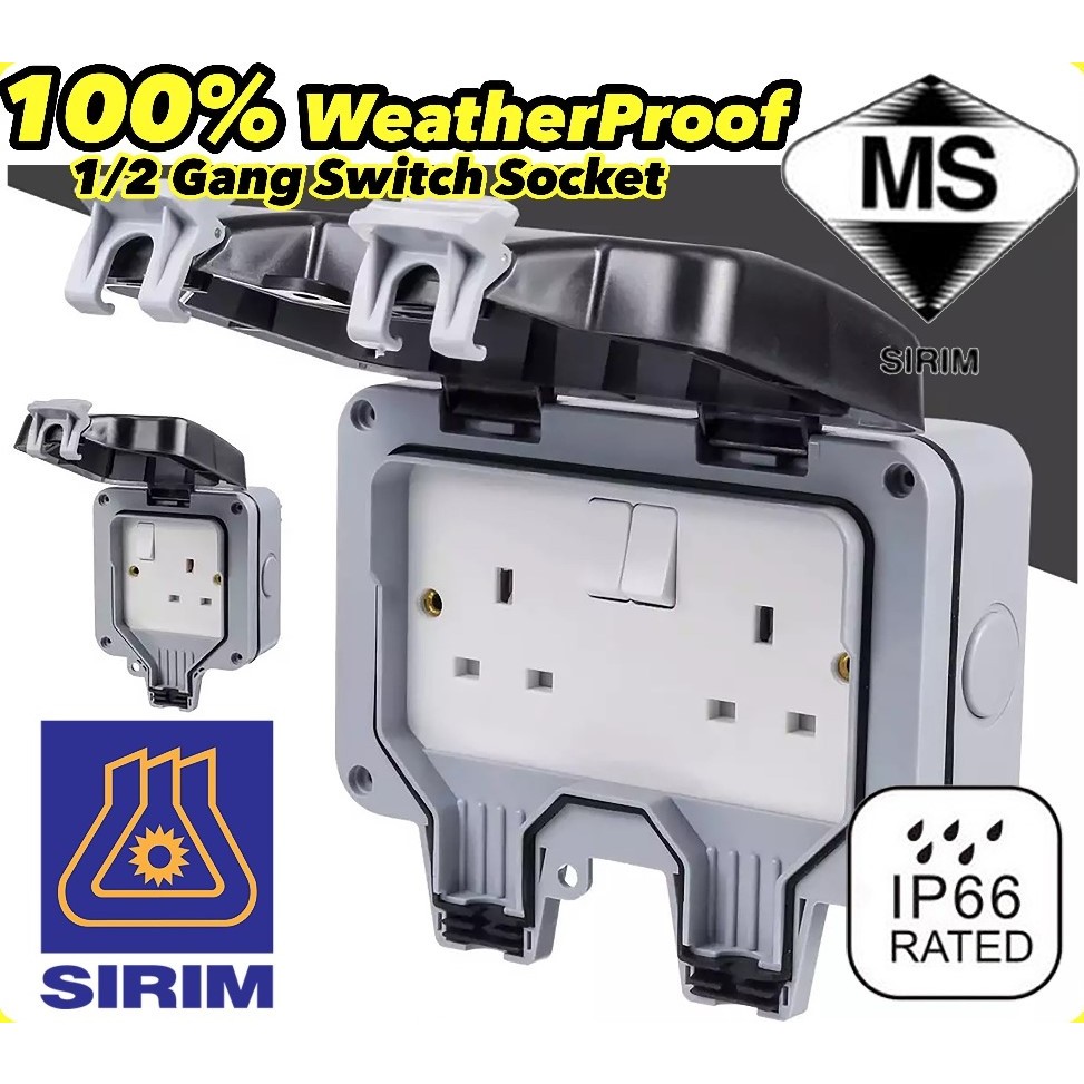 (SIRIM) IP66 Weatherproof Outdoor Cover Socket Protector Cover Outdoor ...