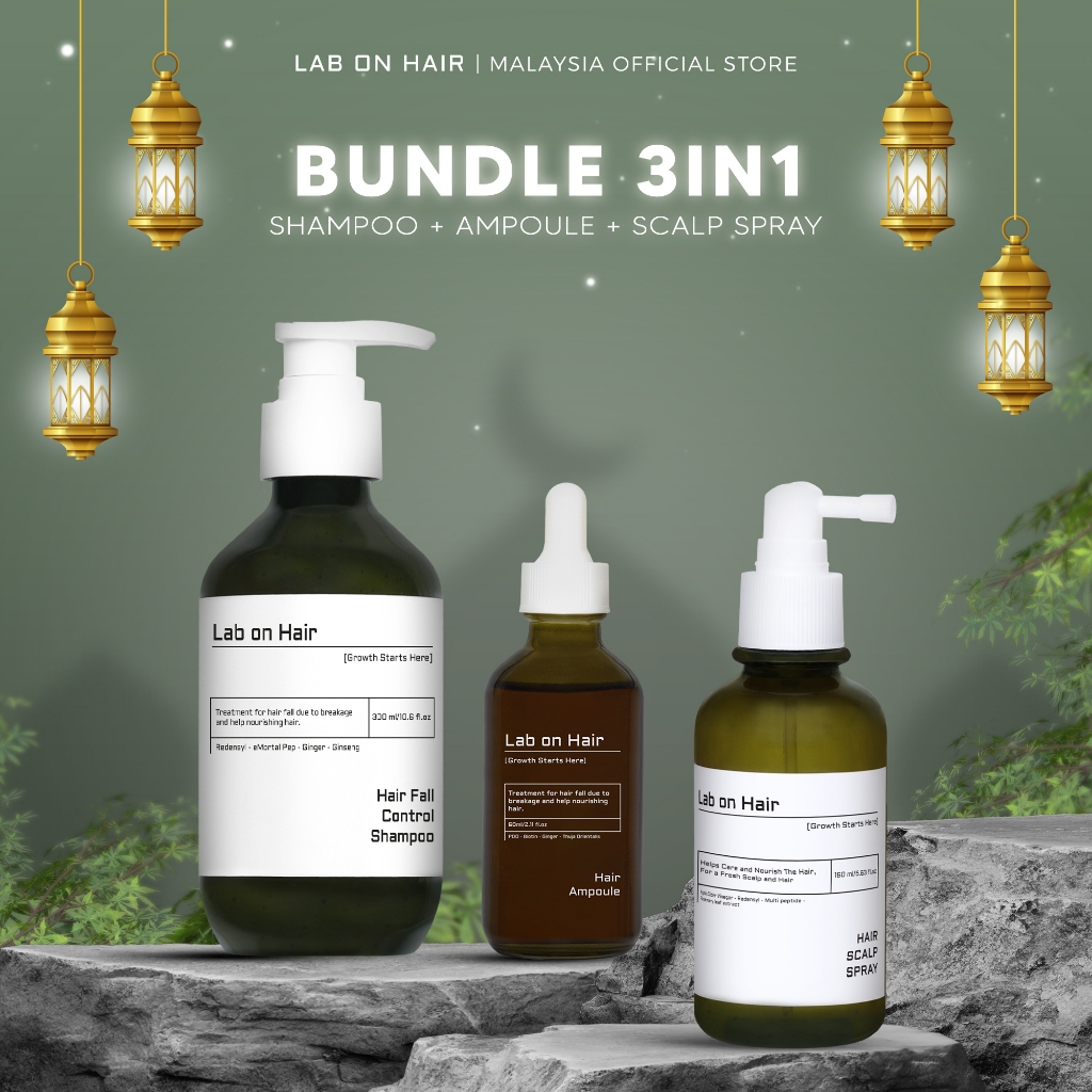 PRE ORDER - Lab On Hair BUNDLE 3in1 Anti Hair Fall Shampoo + Ampoule ...