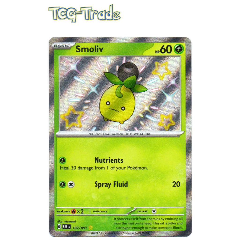[Pokemon TCG Singles] SV4.5 Paldean Fates - 102/091 Smoliv - Shiny Rare ...
