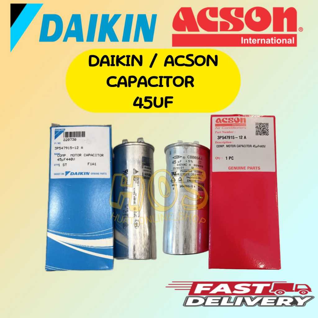 DAIKIN / ACSON CAPACITOR 30UF 35UF 40UF 45UF 50UF 60UF ORIGINAL DAIKIN ...