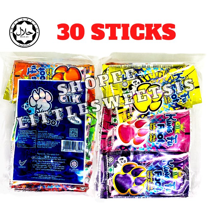 KUNG FU FOOT LOLLIPOP WITH SOUR POWDER [30STICKS] | Shopee Malaysia