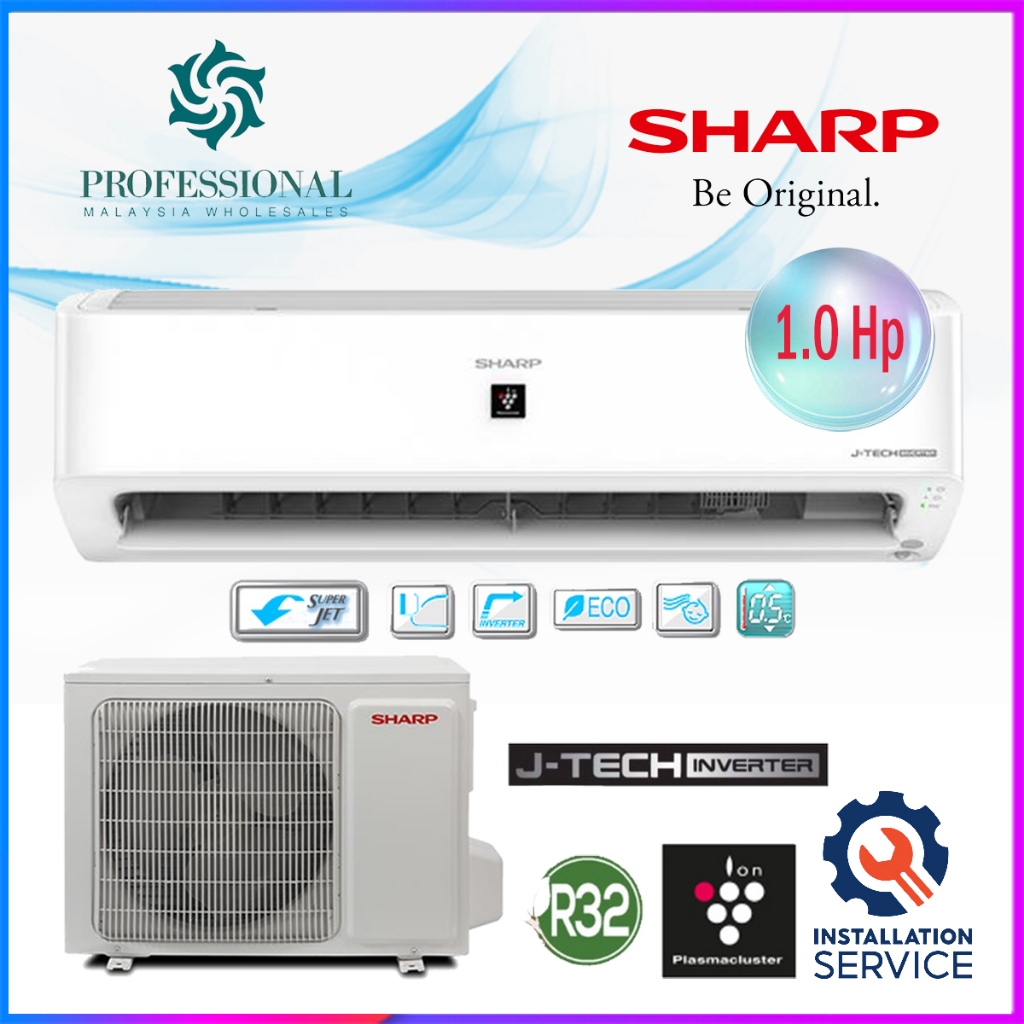 Sharp 1HP/ 1.5HP/ 2HP/ 2.5HP AIoT J- Tech Inverter Plamacluster Air Conditioner AHXP10YHD ...