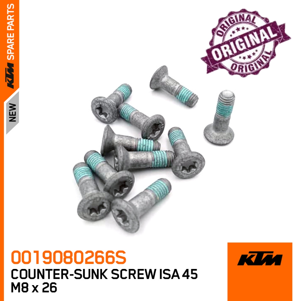 0019080266S KTM COUNTER SUNK SCREW ISA 4S M8 x 26 MOTORCYCLE SPARE PARTS PART | Shopee Malaysia