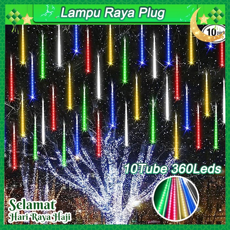 Lampu raya 50CM Outdoor Meteor Meteorite Shower Drop Rain 10 Tubes Tube ...