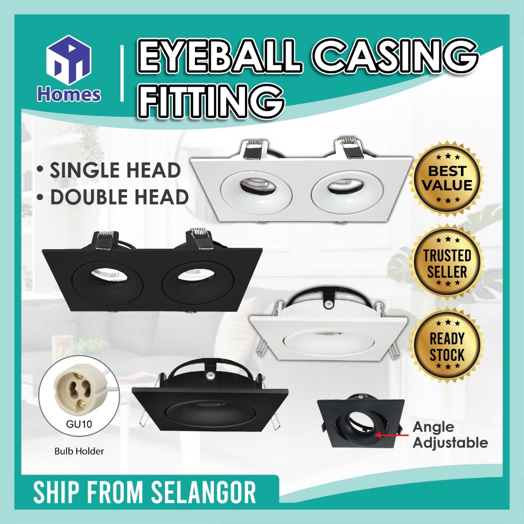Eyeball Casing GU10 360˚ Adjust Degree Lamp Holder Spotlight Recessed ...