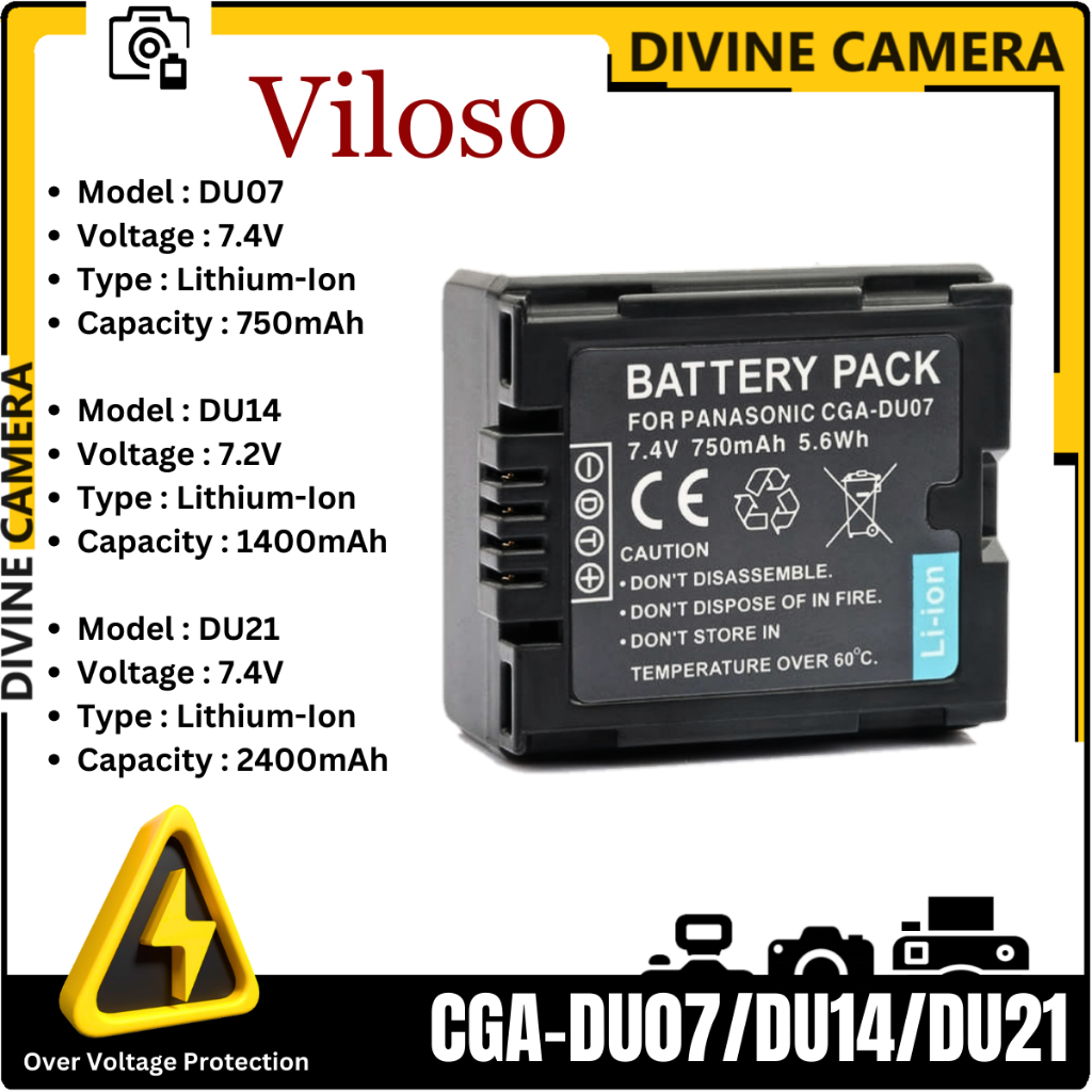 VILOSO CGA-DU07 / DU14 / DU21 Rechargeable Lithium-Ion Battery | Shopee ...