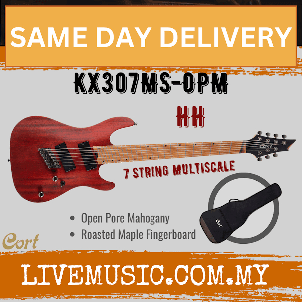 Cort KX307MS Electric Guitar with Bag - Open Pore Mahogany / Open Pore ...