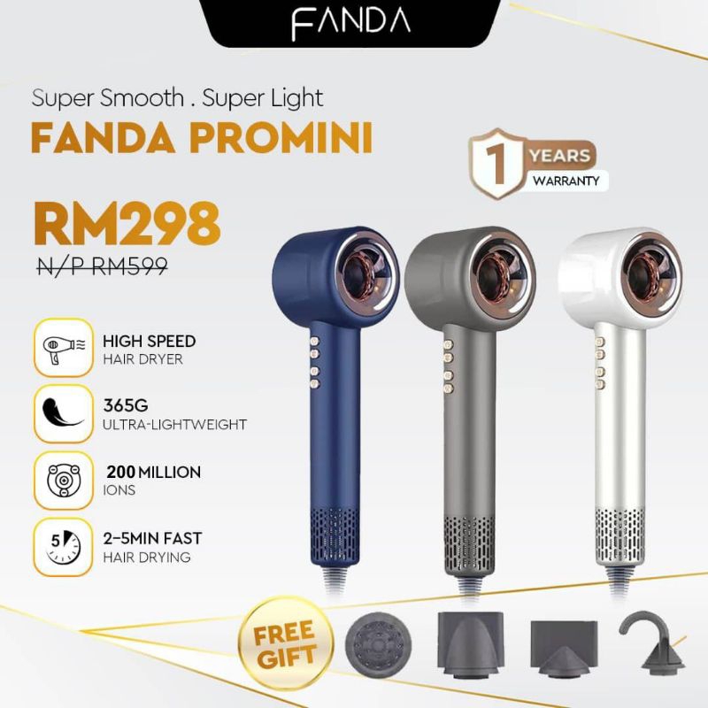 Fanda Pro Mini High-Speed Hair Dryer | Shopee Malaysia