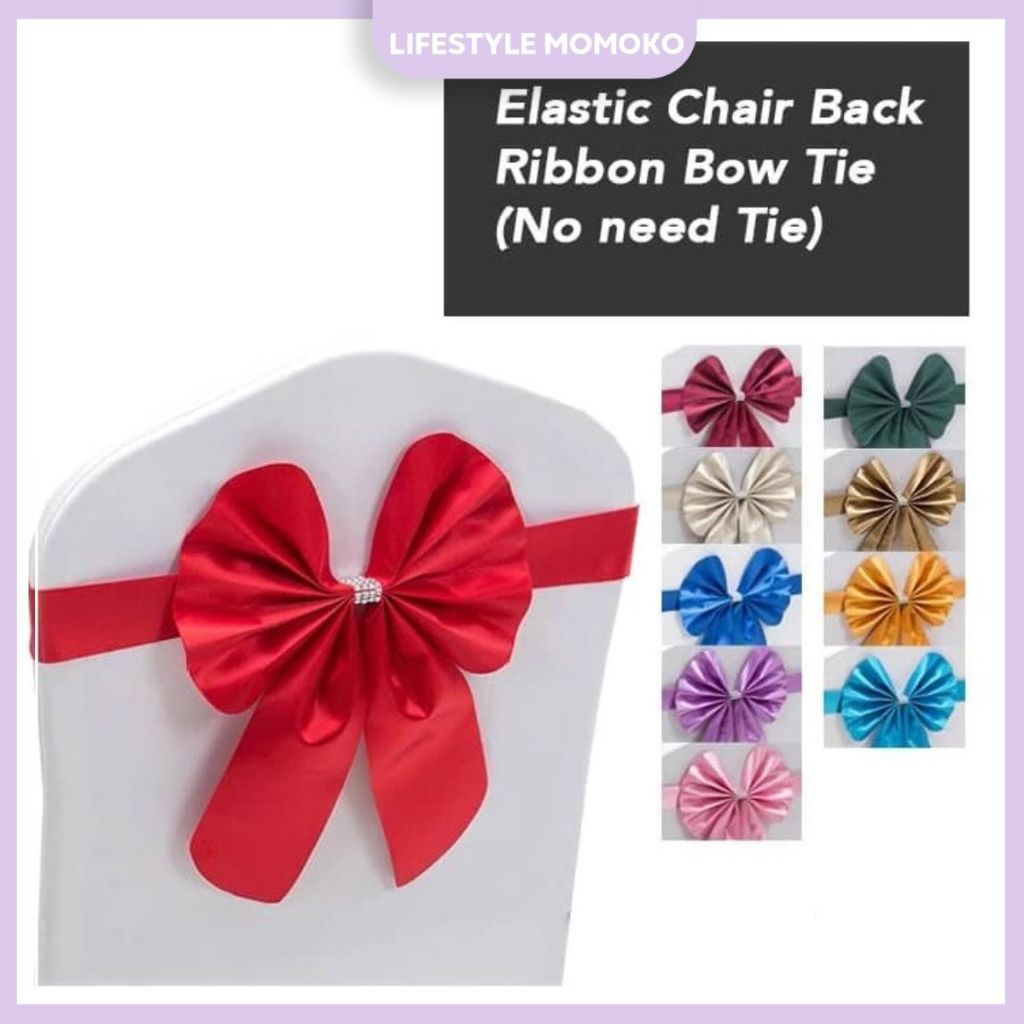 Reben Kerusi Banquet Elastic Chair Ribbon Bow Tie Riben Back Deco ...