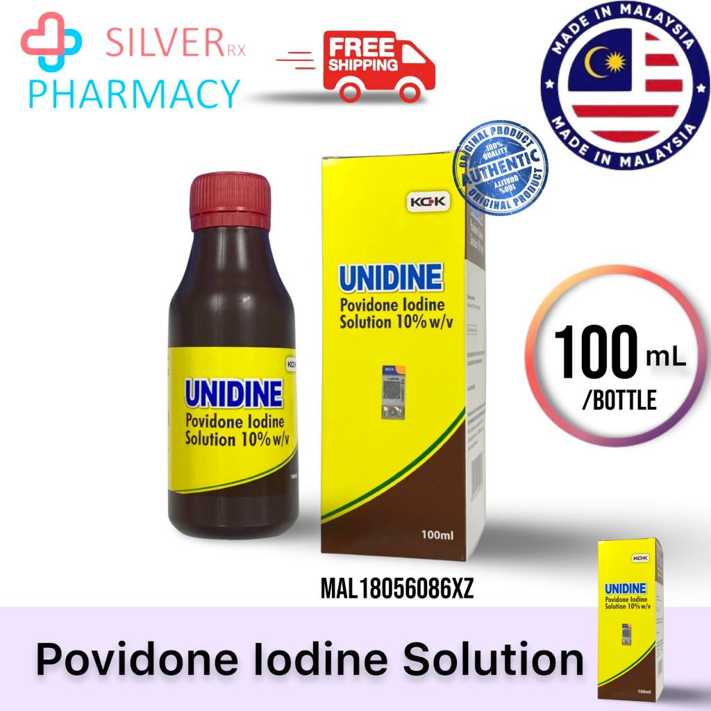 [Exp 02/2025] Unidine Povidone Iodine Solution 10%w/v 100mL 碘伏 [Single ...