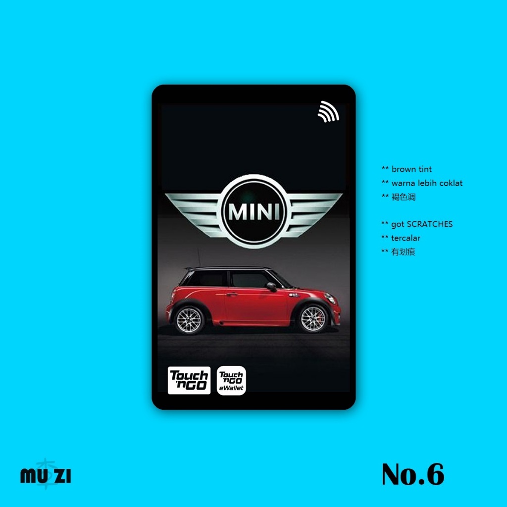 Mini Cooper TnG Card STICKER NFC STICKER Waterproof Thick Hard Material ...