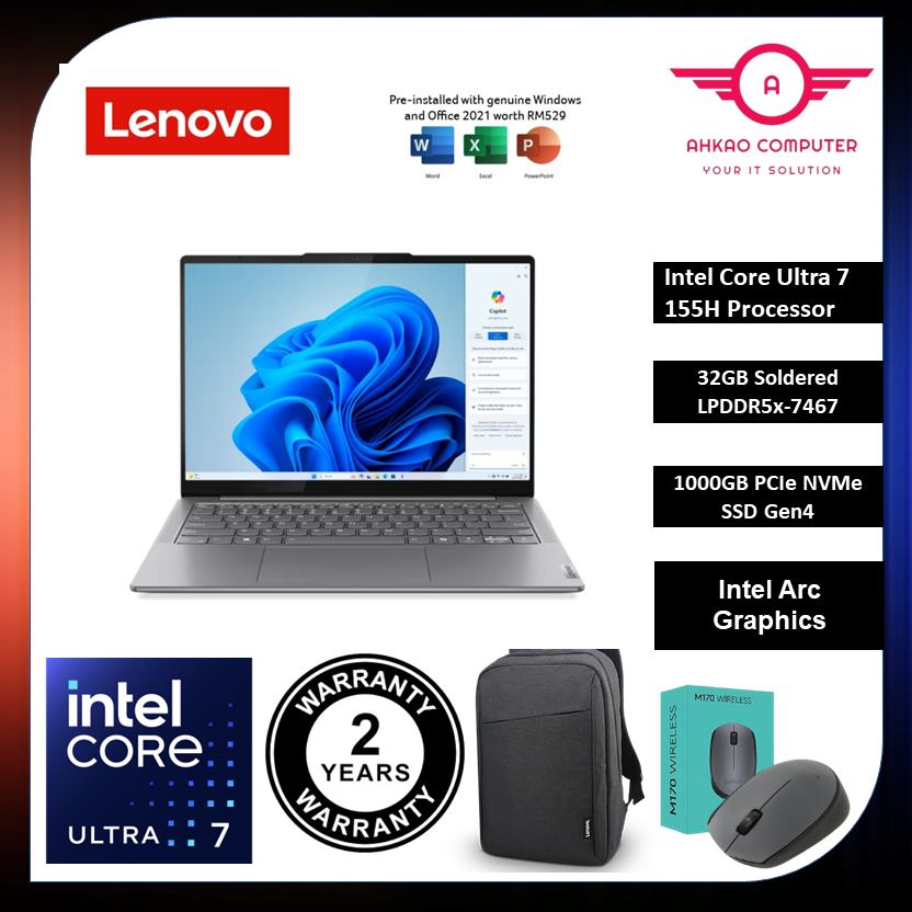 Lenovo Yoga Slim 7 14IMH9 83CV002VMJ 14" WUXGA OLED Laptop Grey ( CU7 ...