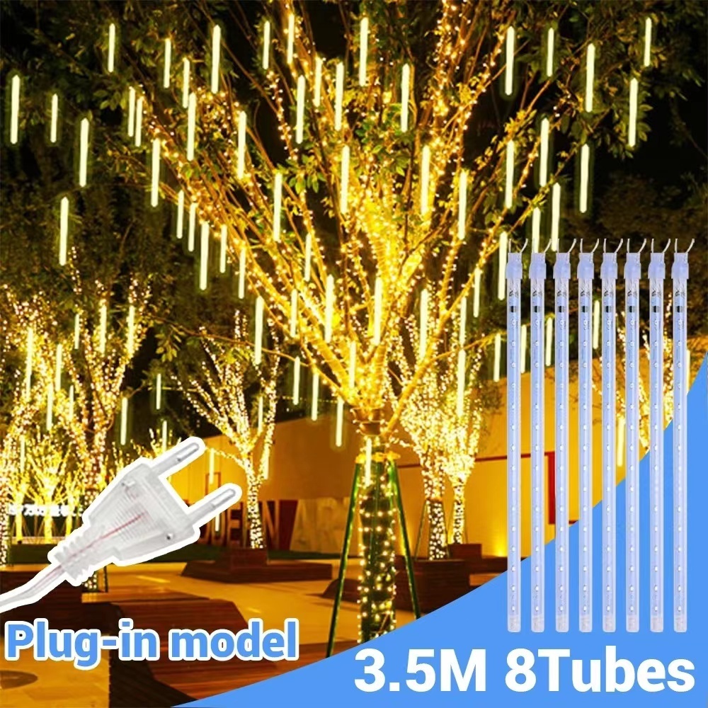 Waterproof Fairy Lights Tree Meteor Shower Plug In Type Falling Rain ...