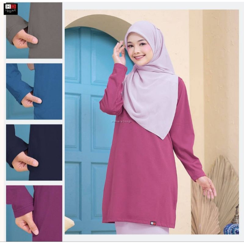 TSHIRT HUMAIRA DESIGN : BASIC PLAIN - (ADDED SIDE POCKET) | Shopee Malaysia