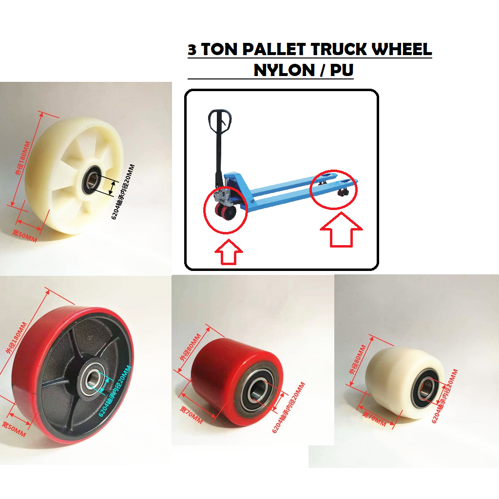 Pallet Jack PU Wheel/NYLON Wheel 6204 with bearing for Hand Pallet ...