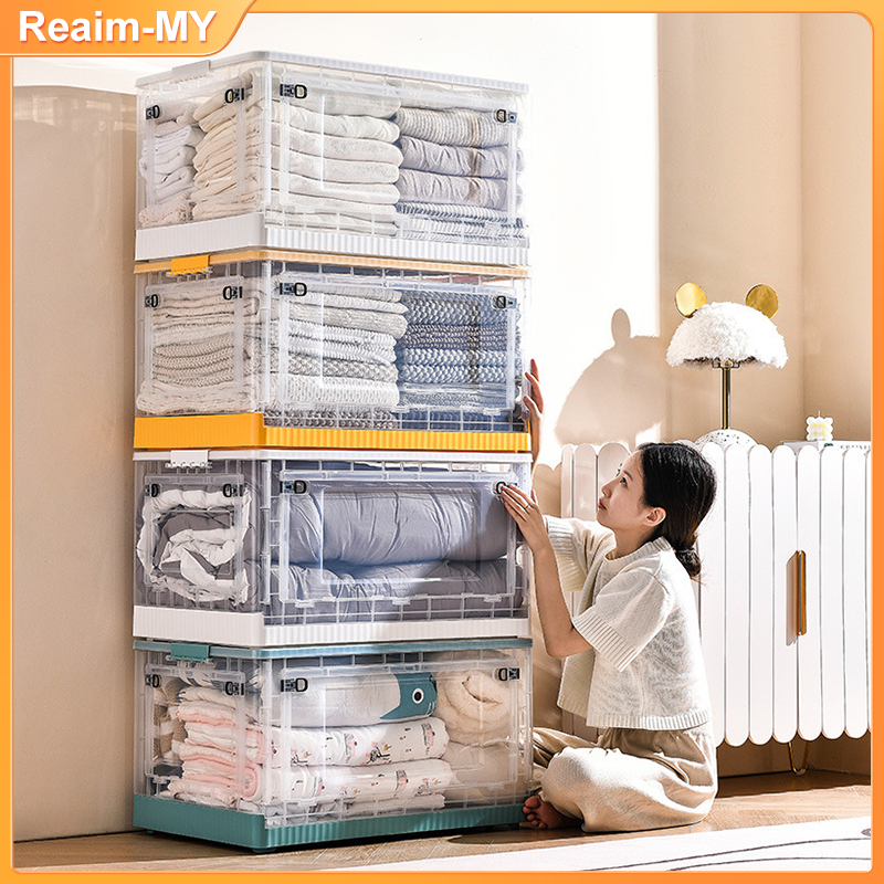 Foldable Storage Box with Lid Large Capacity Multipurpose plastic box ...