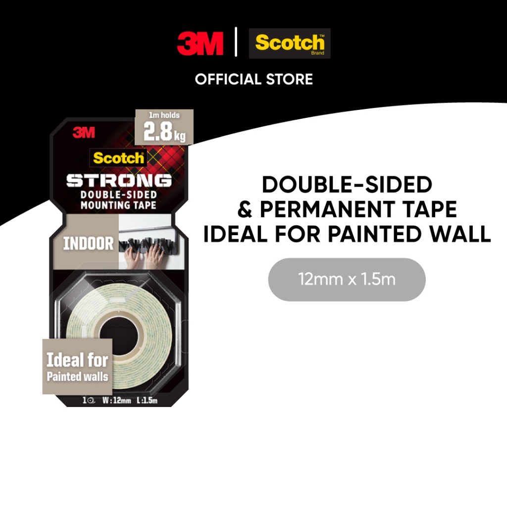3M™ Scotch® Indoor Double Sided Mounting Tape, Holds Up to 2.8kg, Ideal ...