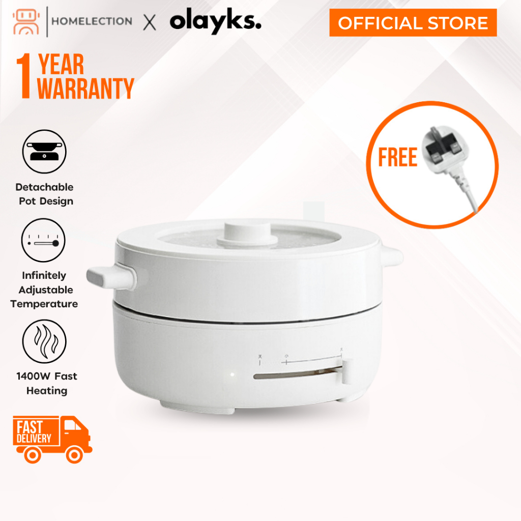 Olayks 2.5L Detachable Multifunction Electric Cooker (2.5L) 多功能分体式电煮锅 煎炒锅 1Year Warranty ...