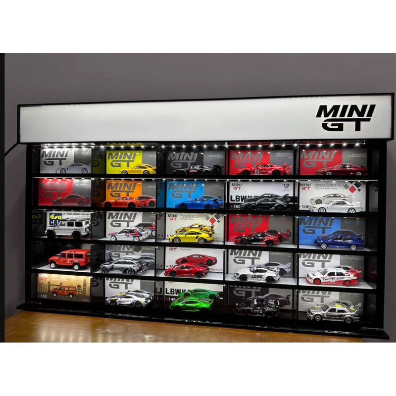 Mini GT 25 Slot Arcylic Display Rack Case With LED Lights and Remote ...