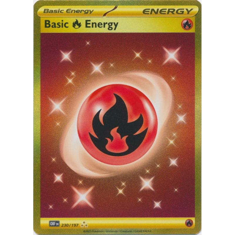 Fire Energy - 230/197 - Gold Secret Rare Obsidian Flames Singles ...