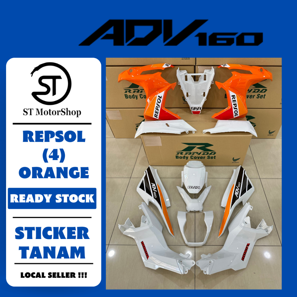 HONDA Adv Adv160 Repsol (4) Orange RAPIDO Coverset Body Cover Sticker ...