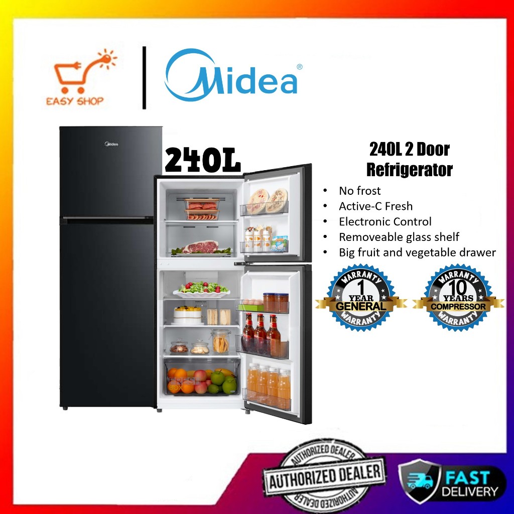 Midea 240L 2 Door Refrigerator MDRT306MTB30 | Shopee Malaysia