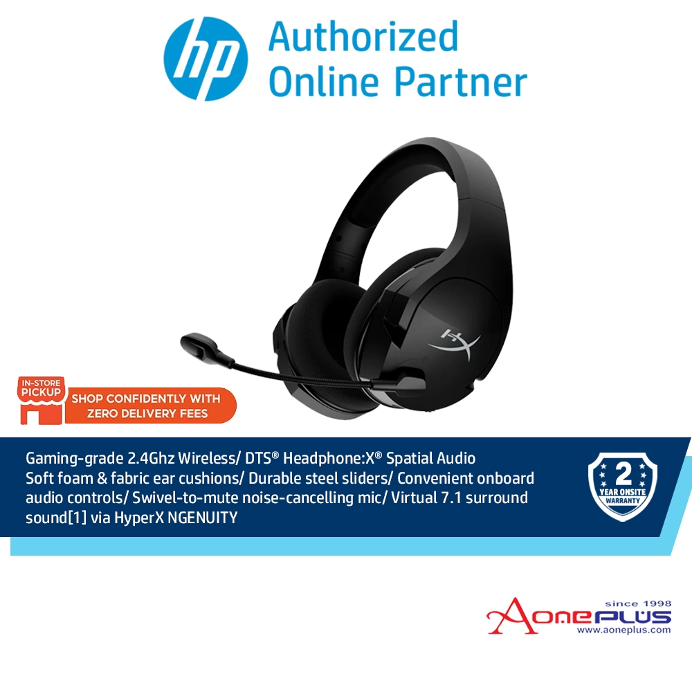 HyperX Cloud Stinger Core - Wireless Gaming Headset + DTS (Black) | Shopee Malaysia