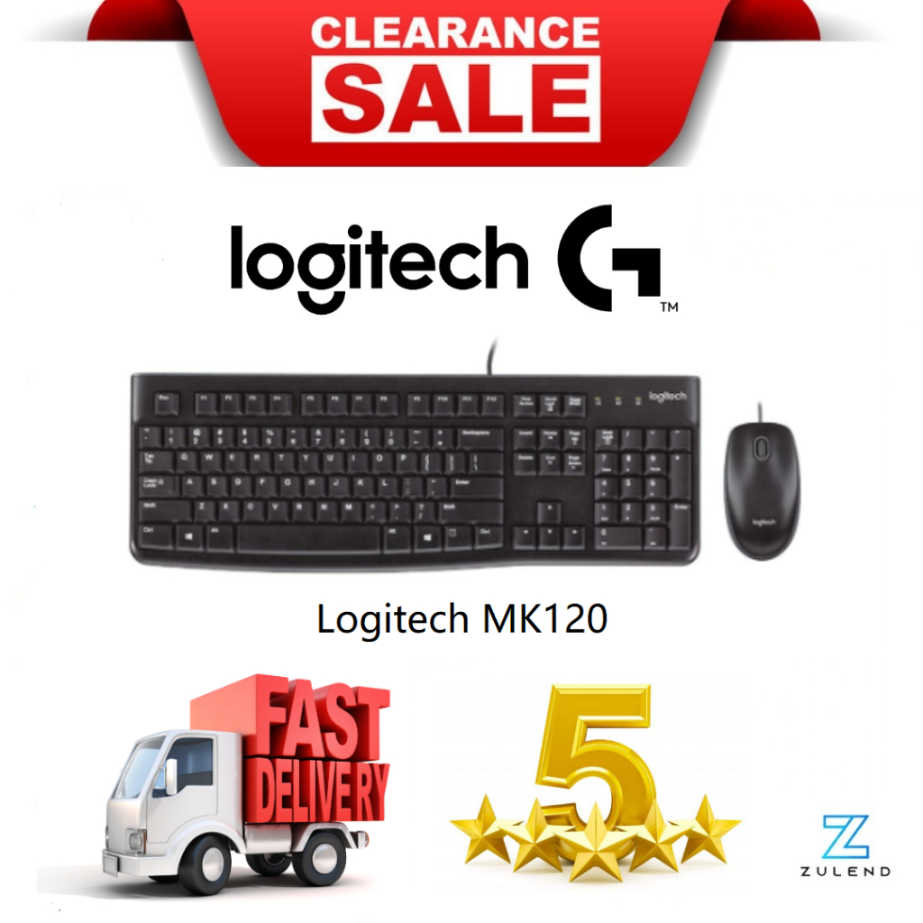Logitech Mk120 Wired Keyboard And Mouse Combo With Comfort For Either Hand Spill Resistant