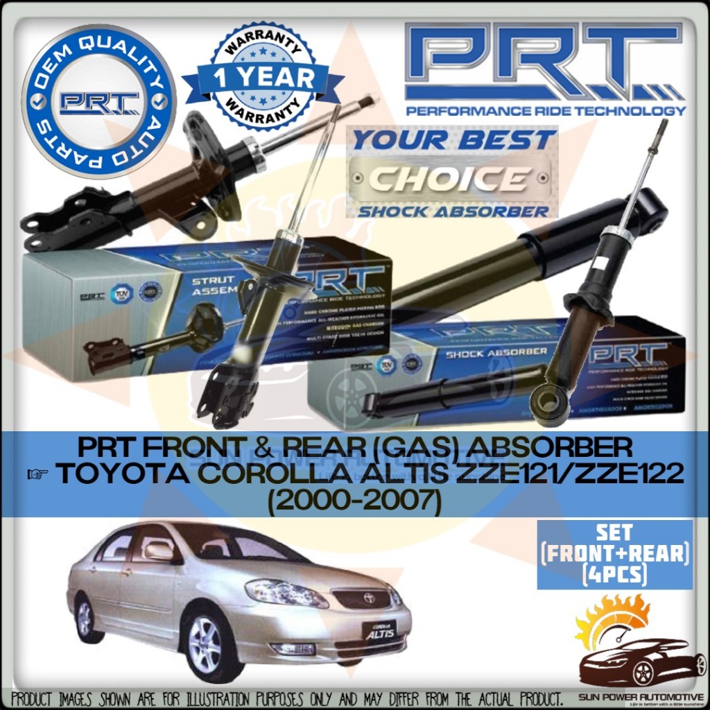PRT Toyota Corolla Altis ZZE121 / ZZE122 (2000-2007) Gas Shock Strut ...