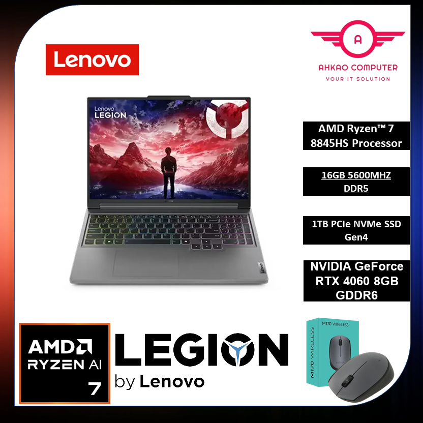 Lenovo Legion Slim 5 16APH9 83DH000BMJ 16" WQXGA 165Hz Gaming Laptop ...