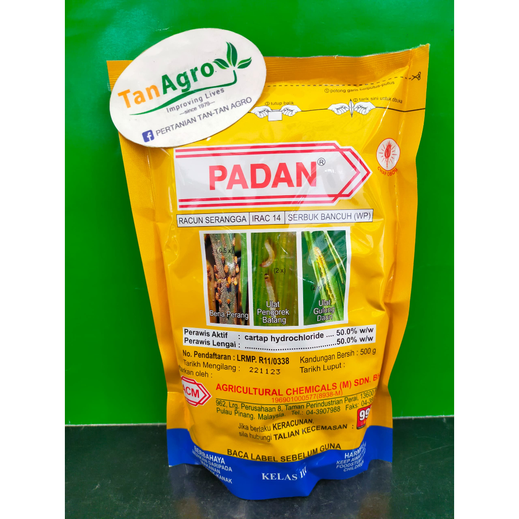 👉🏻ORIGINAL👈🏻 ACM insecticide / racun serangga Padan (a.i: cartap hydrochloride 50%) | Shopee ...