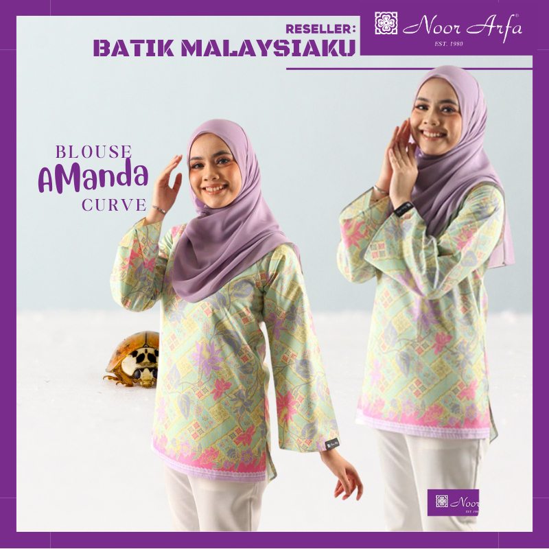 Batik Malaysia : Noor Arfa Blouse Amanda Curve Batik Asli Terengganu ...
