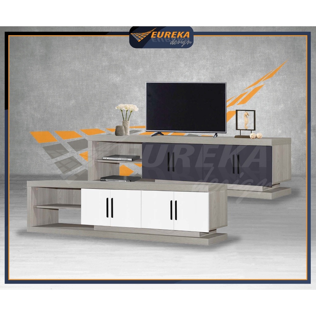 EUREKA 6ft Hall TV Cabinet Rack Modern Media Storage Console Wood ...