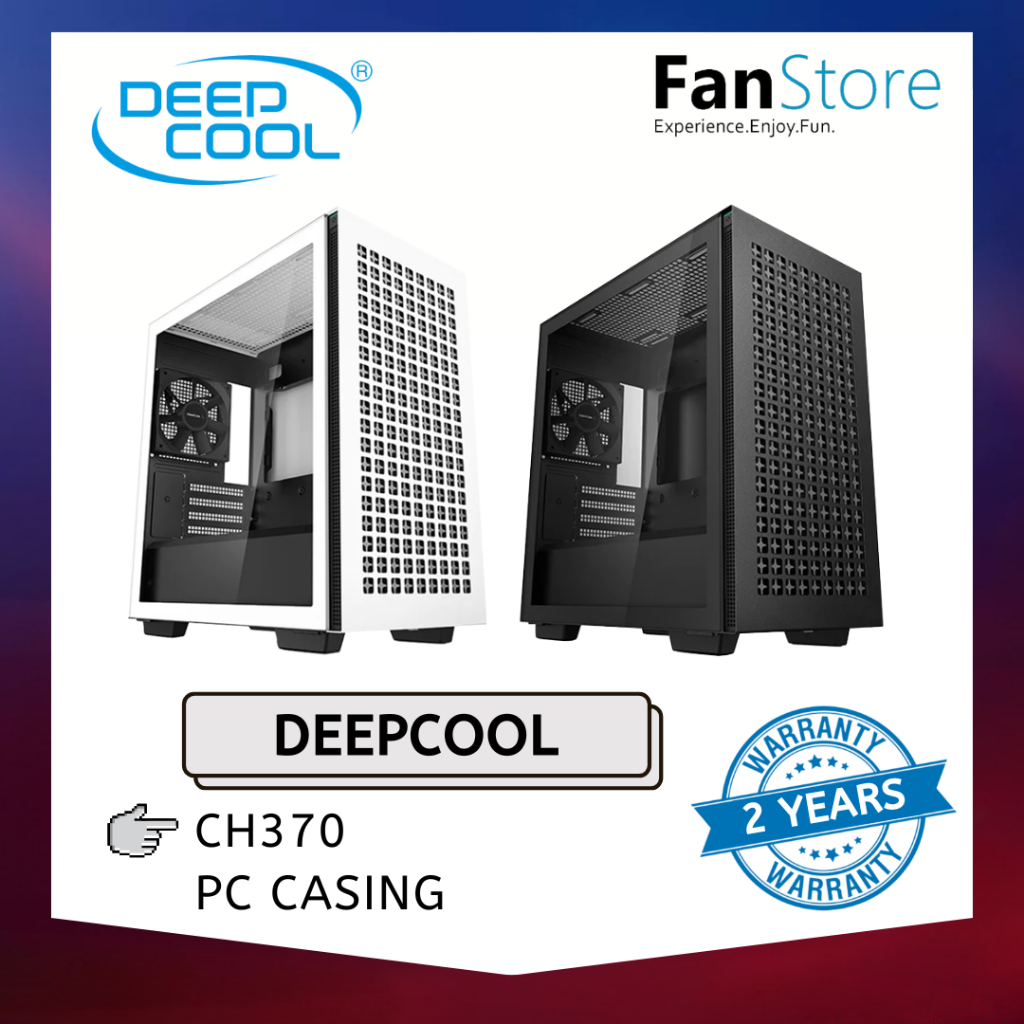 FANSTORE DEEPCOOL CH370 Black & White MATX Case PC Desktop Casing ...