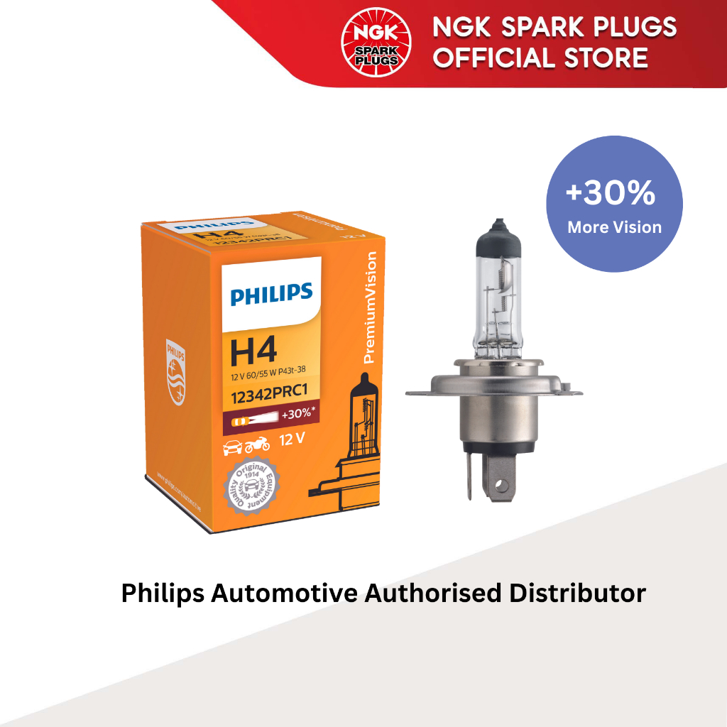Philips Premium Vision 12V Car Headlight Bulb ( H4 | +30% More Vision ...