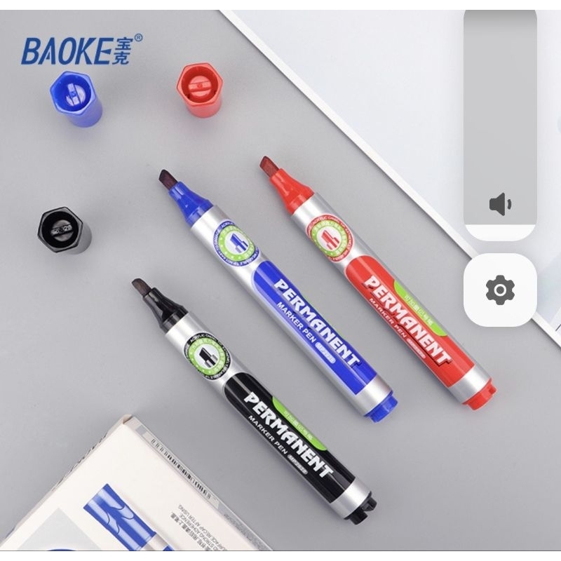Baoko blue red black permenant marker reffillable single head logistic ...