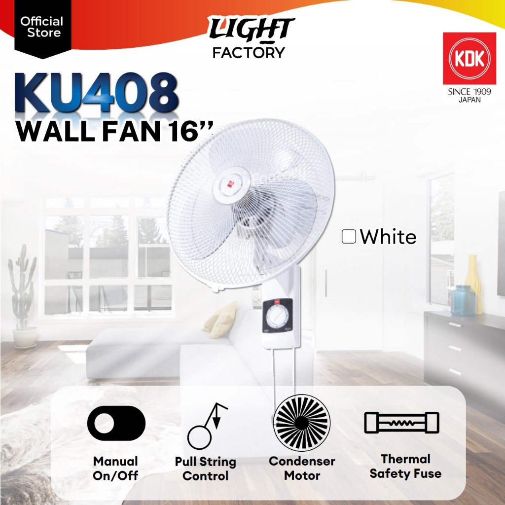 🔥SIRIM🔥KDK KU408 Wall Fan | PANASONIC FMU408 | DEKA DWF3 16Inch Kipas ...