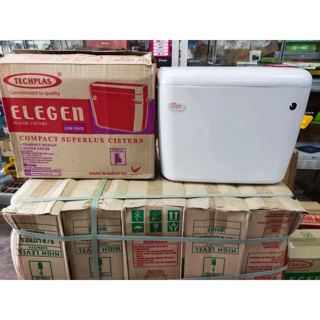 TECHPLAS Elegen Flush High Level /Low Level Plastic Flush Cistern ...