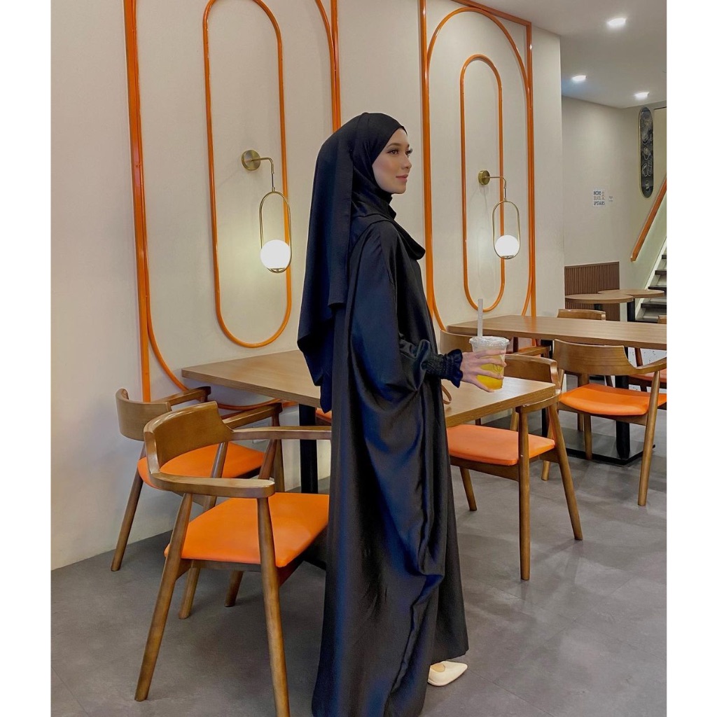 (FREE SHAWL) Readystock Habibi Abaya Haurabelle Abaya Muslimah Satin ...