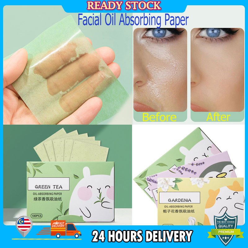 💧ready stock💧 Facial Oil-Absorbing Paper 100 Pieces Portable Removable ...