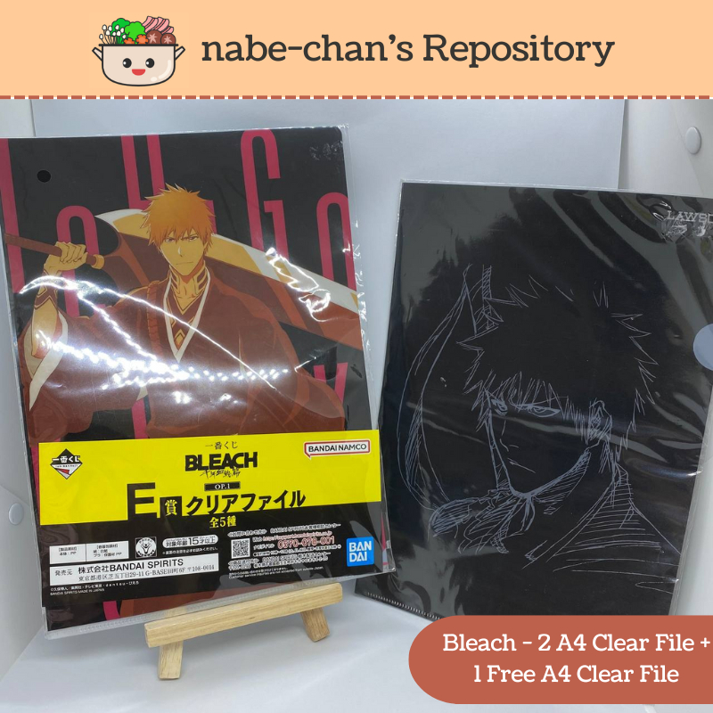 [CLEAR STOCK] Bleach Bundle - 2 A4 Clear File + 1 Free A4 Clear File (Rukia, Strawberry/Ichigo ...