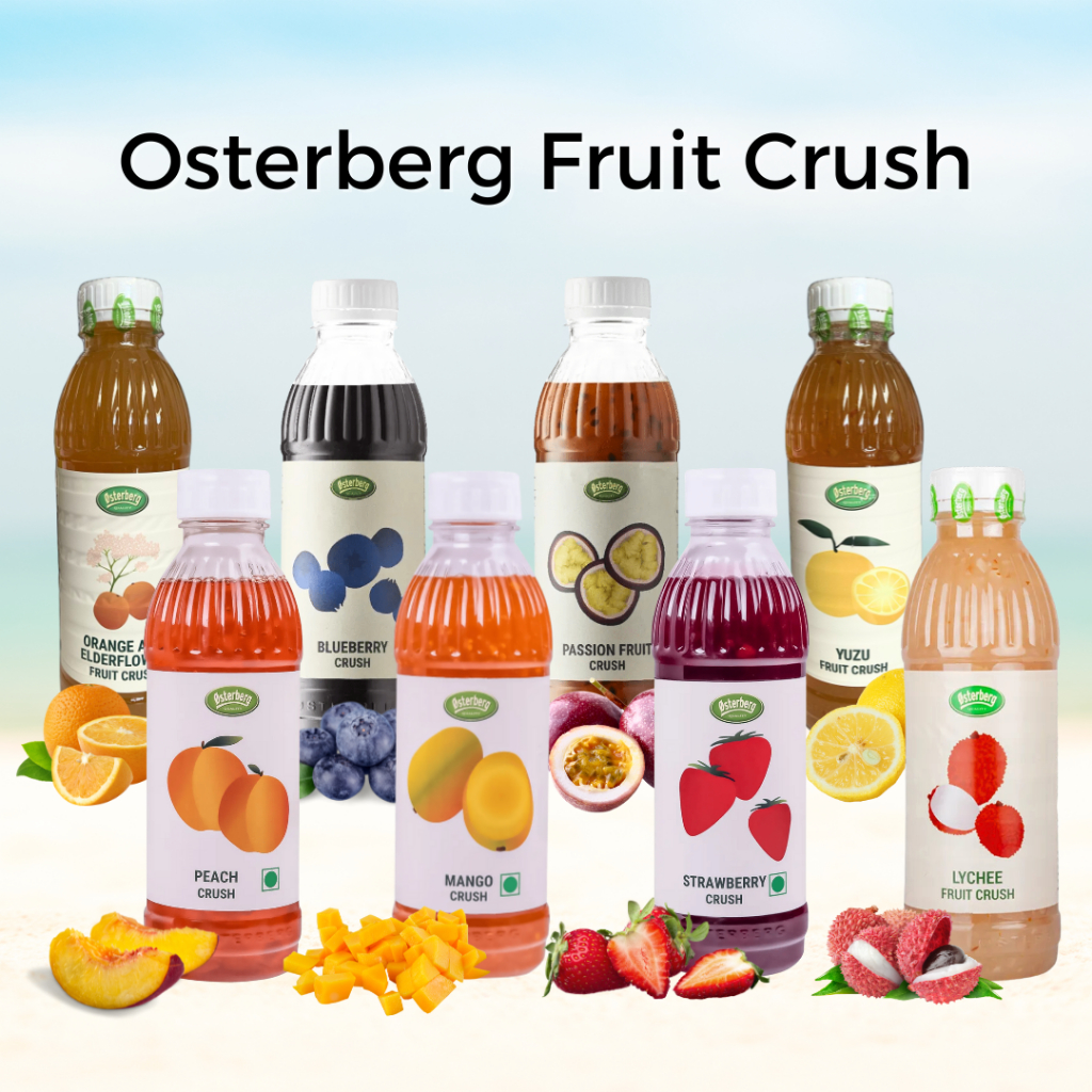 Osterberg Fruit Crush 1Litre [Mango, Strawberry, Blueberry, Passion Fruit, Peach] Smoothies ...