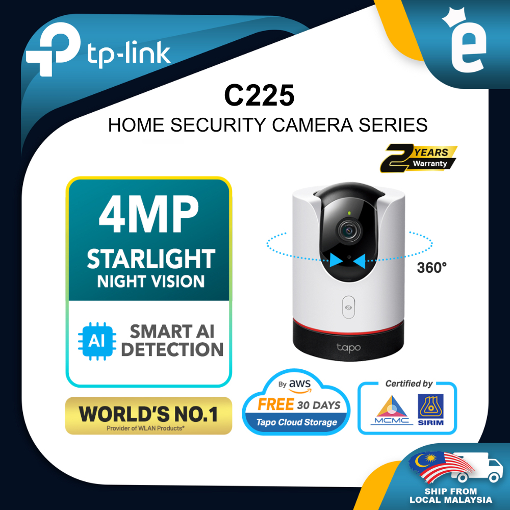 TP Link CCTV Tapo C225 Pan/Tilt AI Home Security Wi-Fi Camera | Shopee Malaysia