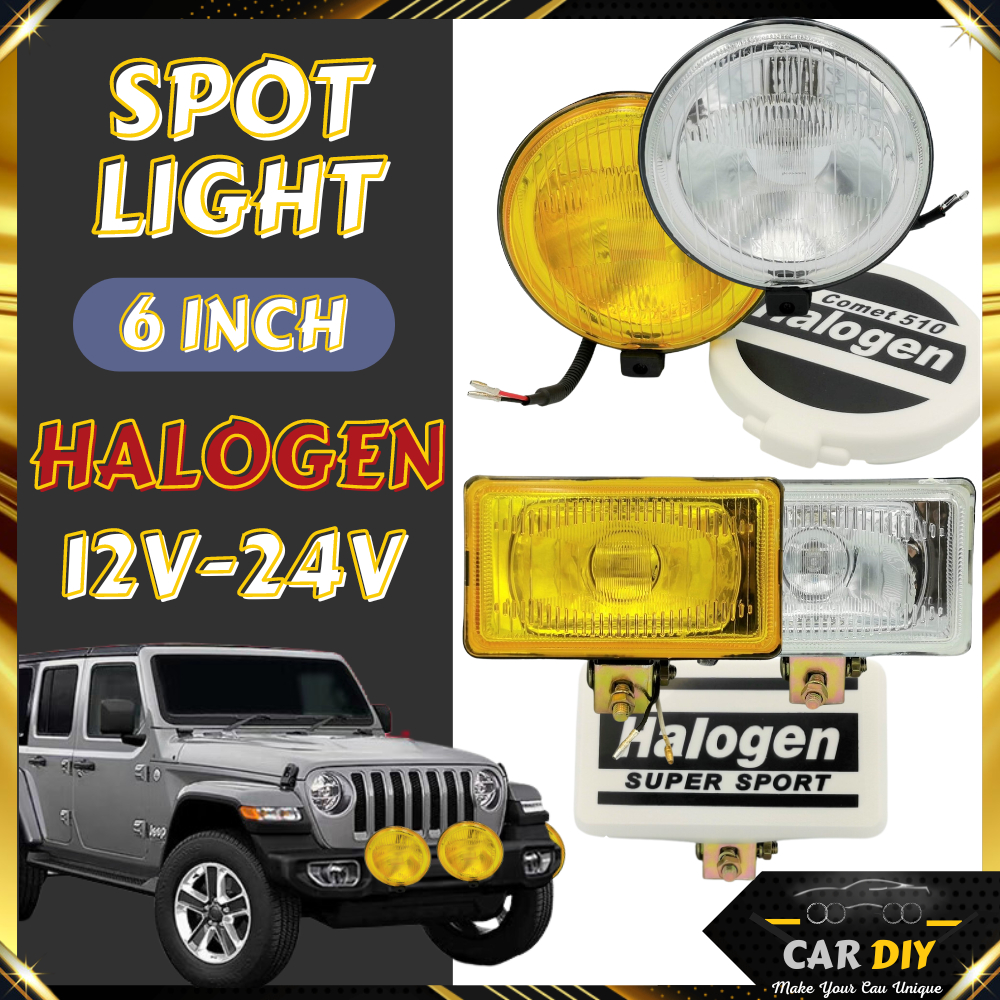 CAR DIY 6 Inch Spot Light Halogen Bulb 12V 24V Comet 510 Round ...