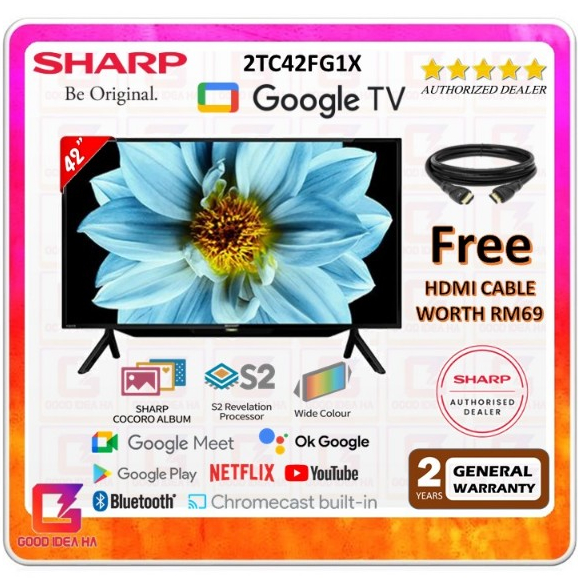 【NEW MODEL】Sharp AQUOS 42 Inch Full HD Google TV - 2TC42FG1X | Shopee Malaysia