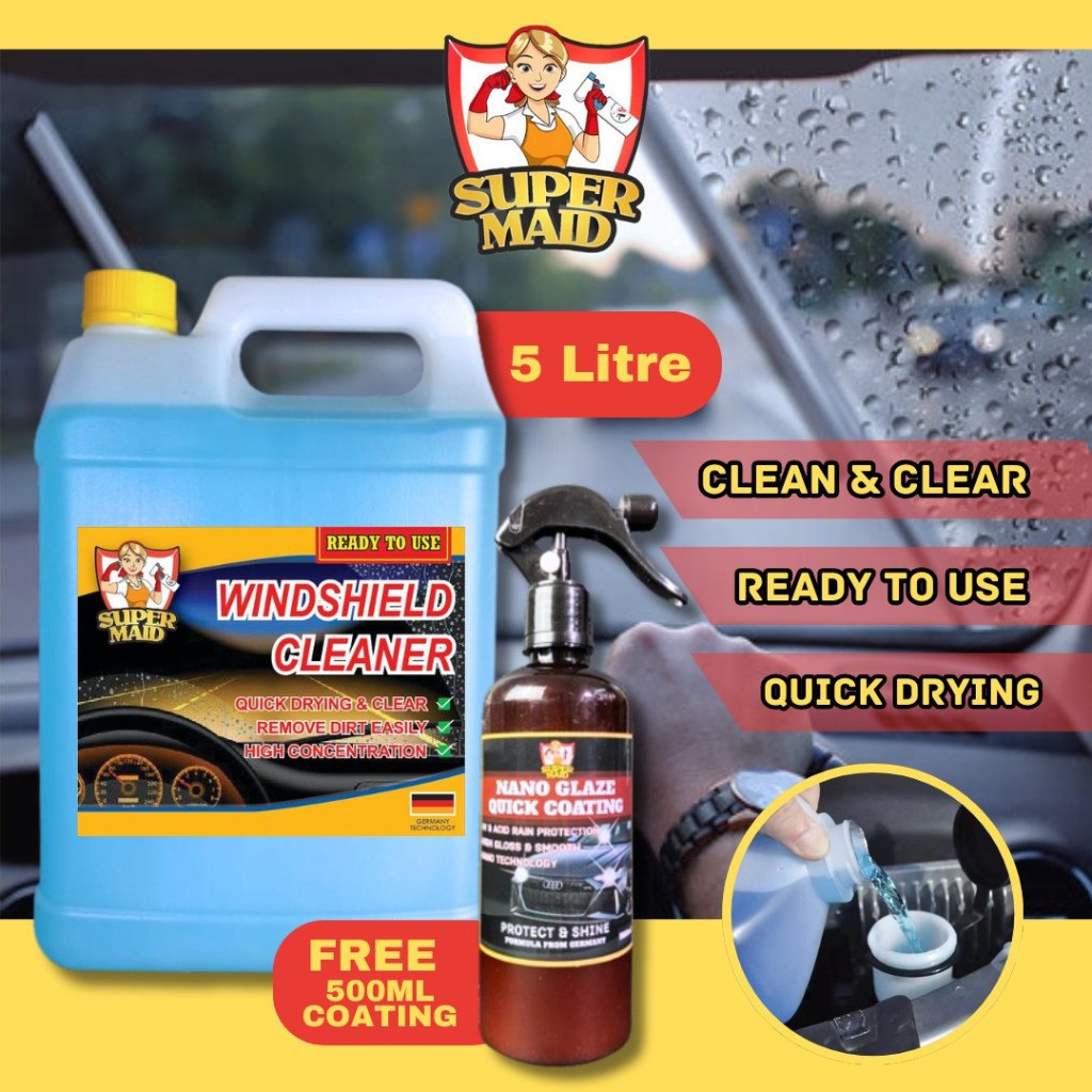 Super Maid Washer Fluid Windshield Cleaner + Quick Coating Combo (Super ...