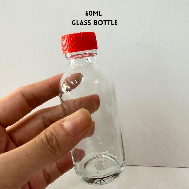 60ml Empty Shot Glass bottle Clear Glass Bottle Round Bottom with Cap ...
