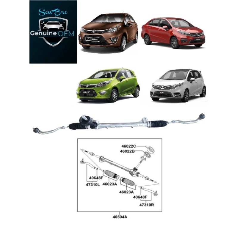 100% ORIGINAL PROTON IRIZ NEW PERSONA VVT STEERING RACK COMPLETE ...